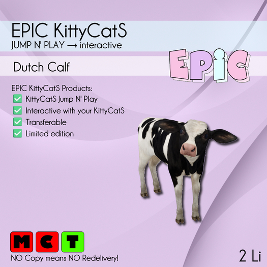 Second Life Marketplace - [EPIC KittyCatS] Dutch Calf (interactive) Packed